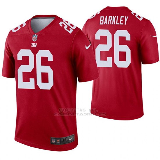 Camiseta NFL Legend Hombre New York Giants 26 Saquon Barkley Inverted Rojo Replicas ...